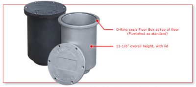 11-1/8" Sealed Floor Boxes - Trumbull Manufacturing